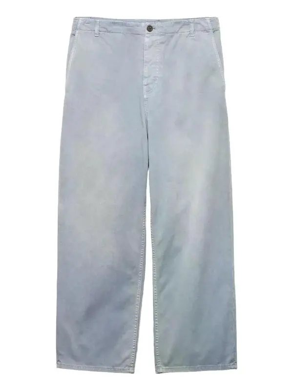Prada Washed Gabardine Trousers - Blue