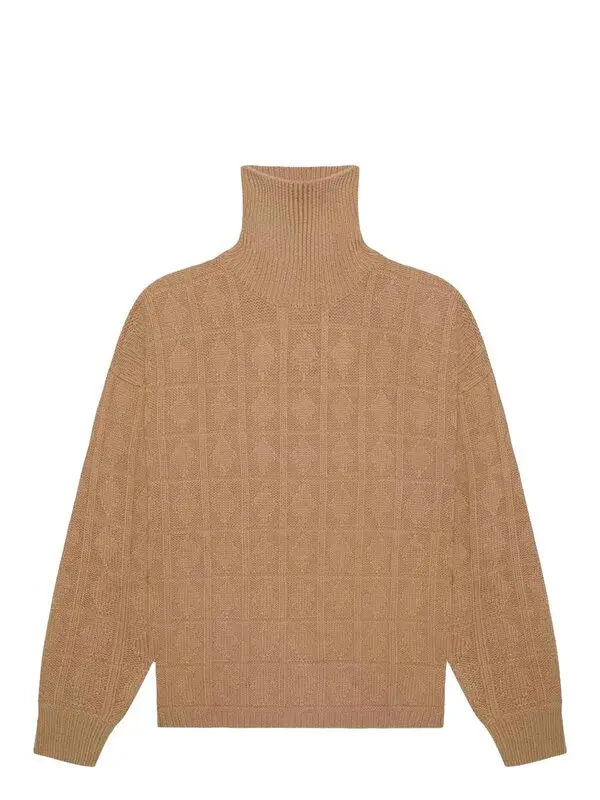 PLACE OF ËLMS Diamond-pattern Knit Sweater - Brown