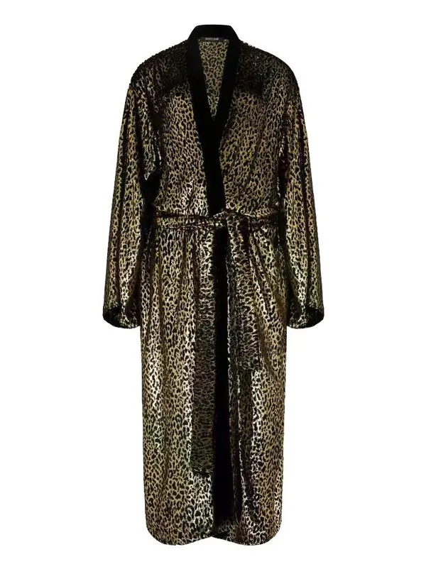Roberto Cavalli Fil Coupé Leopard-print Coat - Gold