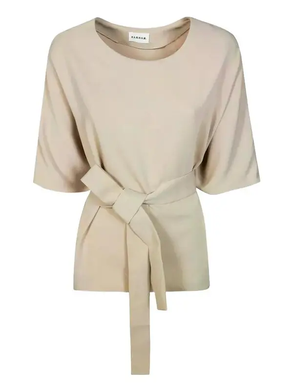 P.a.r.o.s.h Tie-waist Blouse - Neutrals