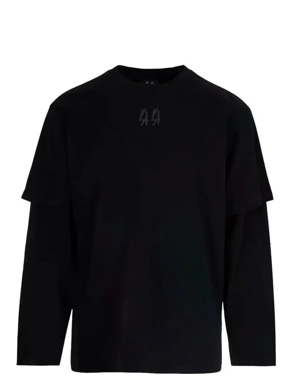 44 LABEL GROUP Long-sleeve Polo Shirt - Black
