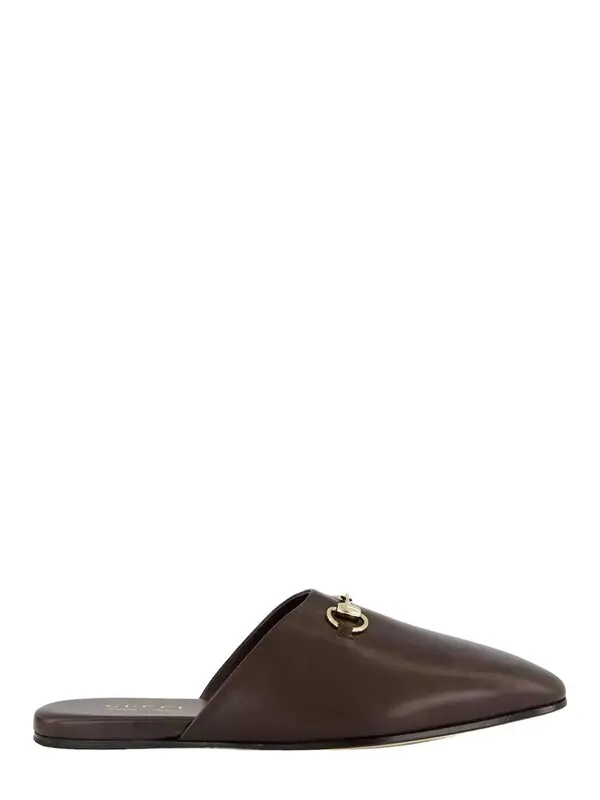 Gucci Horsebit Leather Mules - Brown
