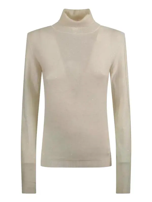 Fabiana Filippi Embellished Turtleneck Top - Neutrals