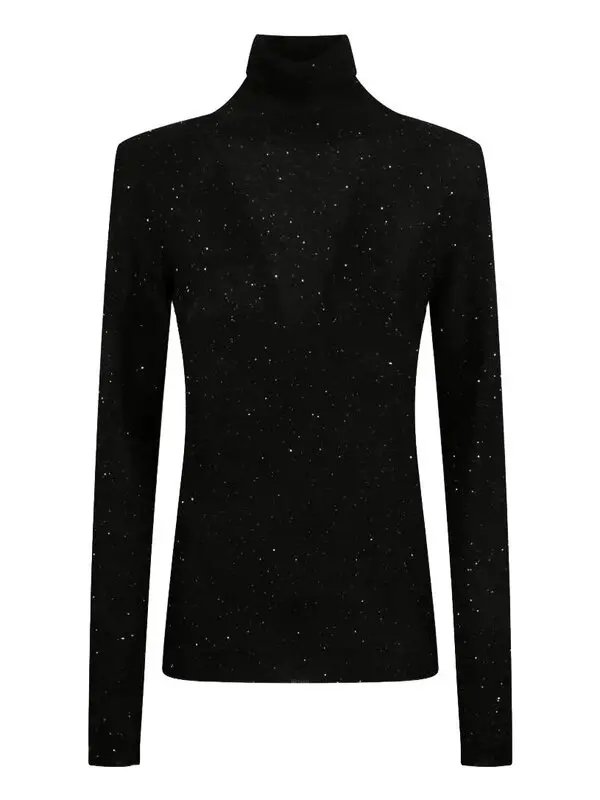 Fabiana Filippi Sparkle-effect Turtleneck Top - Black