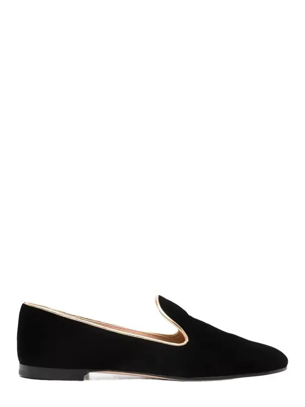 GIANVITO ROSSI Trim Calf Suede Loafers - Black