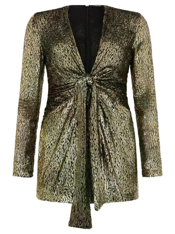 Roberto Cavalli Fil Coupé Leopard-print Mini Dress - Gold