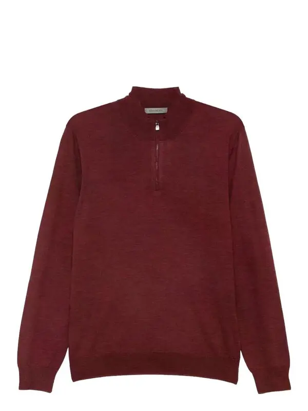 Corneliani Zip-up Mock-neck Sweater - Red
