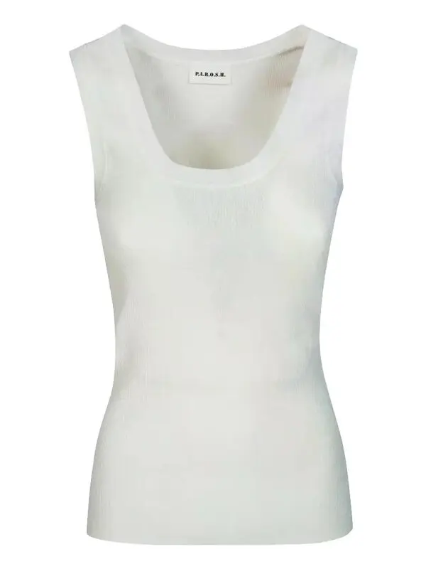 P.a.r.o.s.h Ribbed Tank Top - White