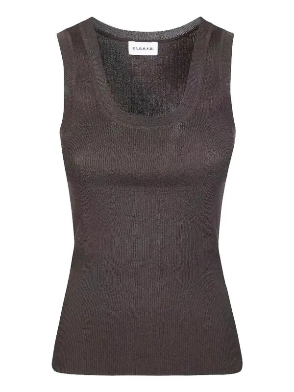 P.a.r.o.s.h Ribbed Tank Top - Brown