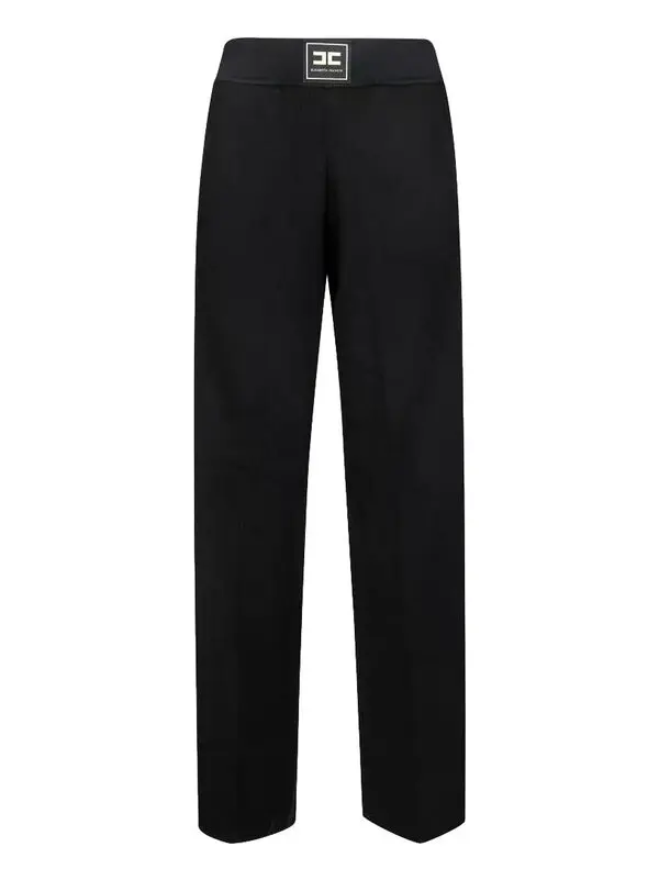 Elisabetta Franchi Button Stripe Trousers - Black