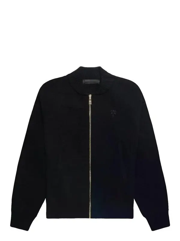 PLACE OF ËLMS Logo-embroidered Cardigan - Black