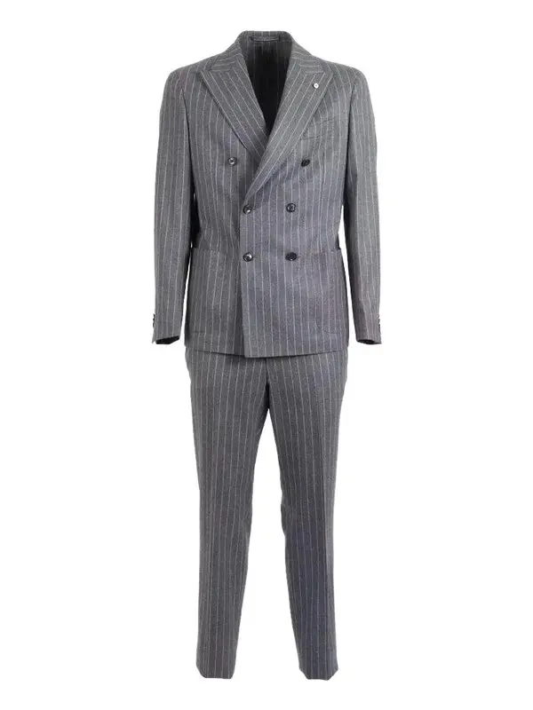 L.B.M. 1911 Pinstripe Double-breasted Suit - Grey