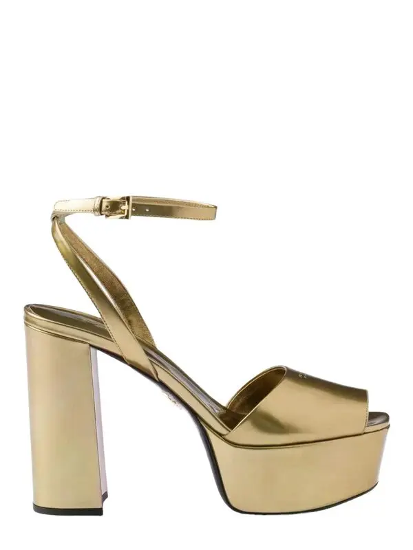 Prada Metallic Platform Sandals - Gold