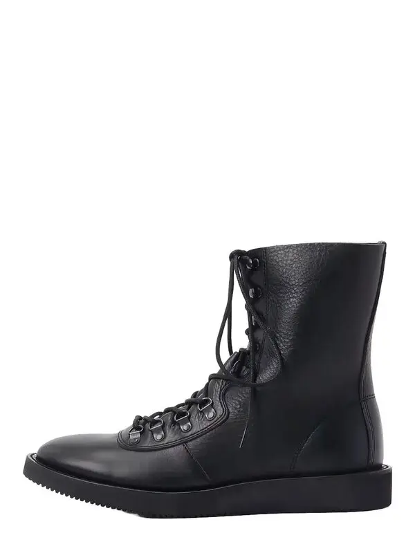 Yohji Yamamoto Lace-up Leather Boots - Black