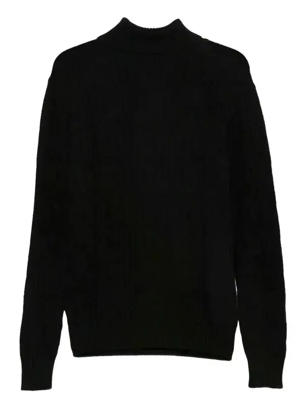 John Richmond Patterned Rollneck Sweater - Black