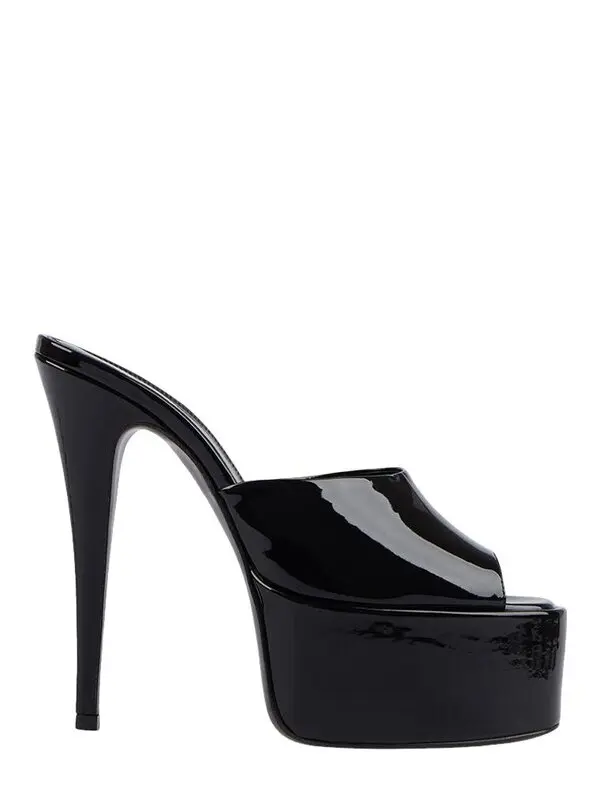 Paris Texas Marina Platform Mules - Black