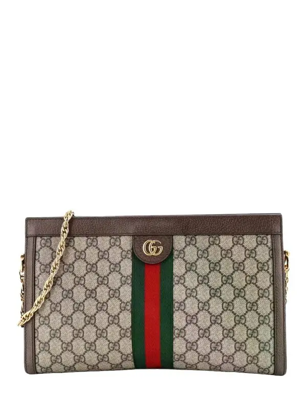 Gucci Ophidia Chain Gg Coated Canvas Medium Shoulder Bag - Brown