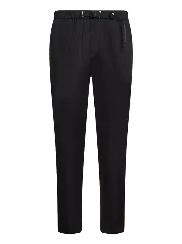 WHITE SAND Belted Trousers - Black