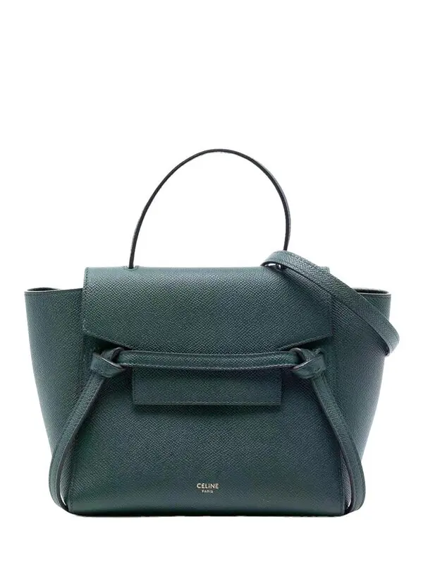 Celine 2018 Nano Grained Calfskin Belt Bag Satchel - Green