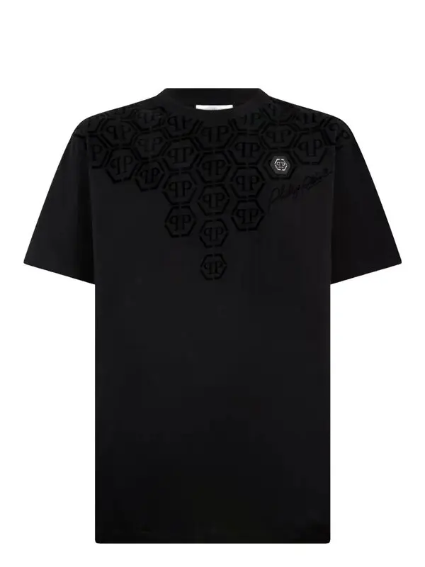 Philipp Plein Logo-pattern T-shirt - Black