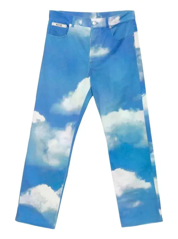Moschino Printed Five-pocket Jeans - Blue