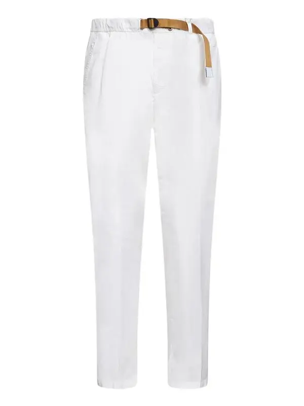WHITE SAND Belted Trousers - White