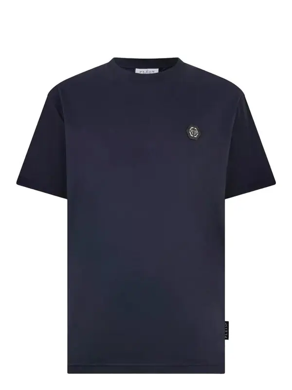 Philipp Plein Round-neck Logo-appliqué T-shirt - Blue