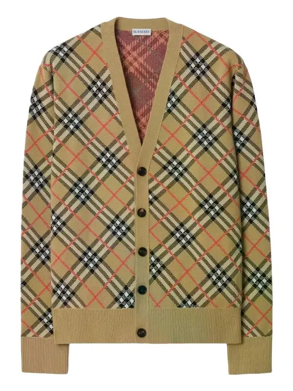 Burberry Check Cardigan - Neutrals