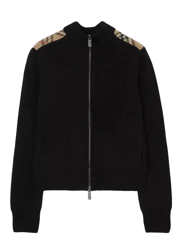 Burberry Funnel-neck Cardigan - Black