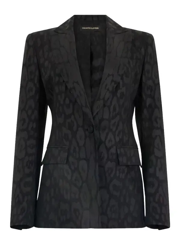 Roberto Cavalli Animal-print Single-breasted Jacket - Black