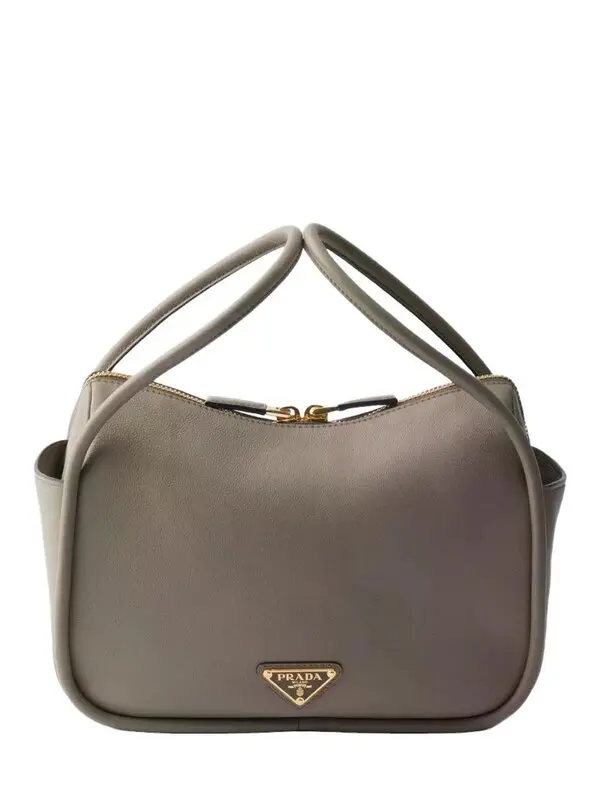 Prada Leather Tote Bag - Grey