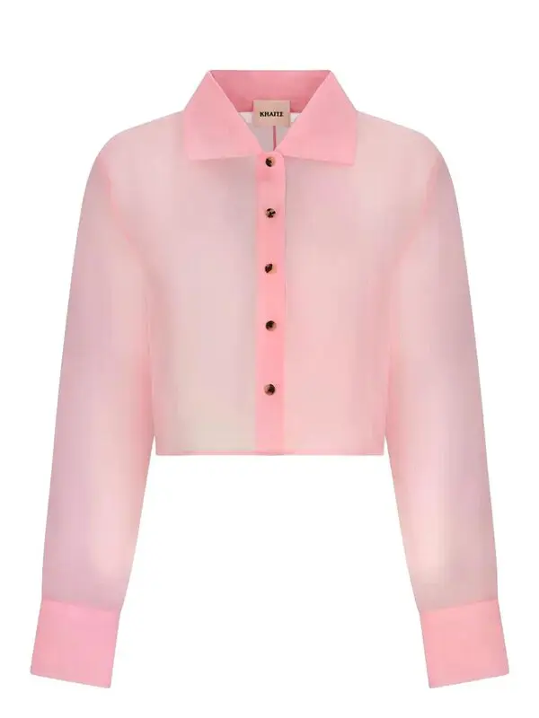 Khaite Jasen Cropped Shirt - Pink