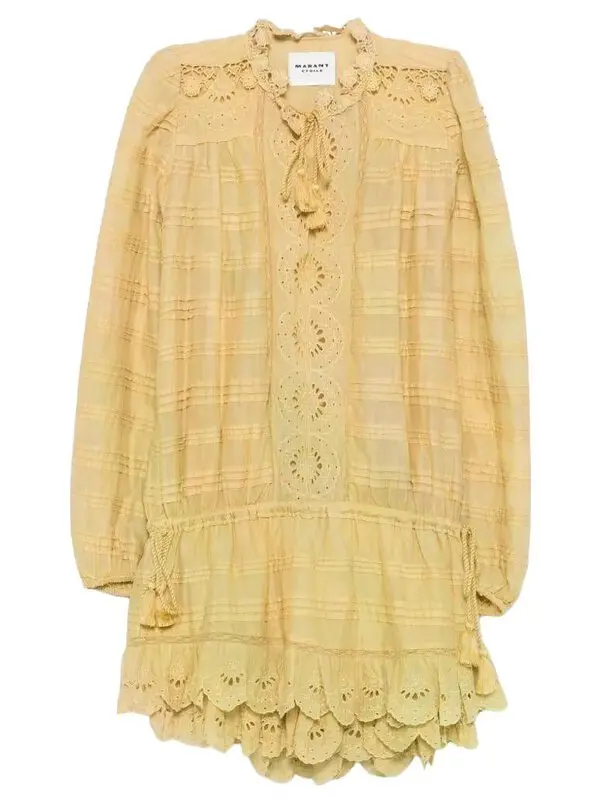 MARANT ETOILE Tassel Eyelet Blouse - Yellow