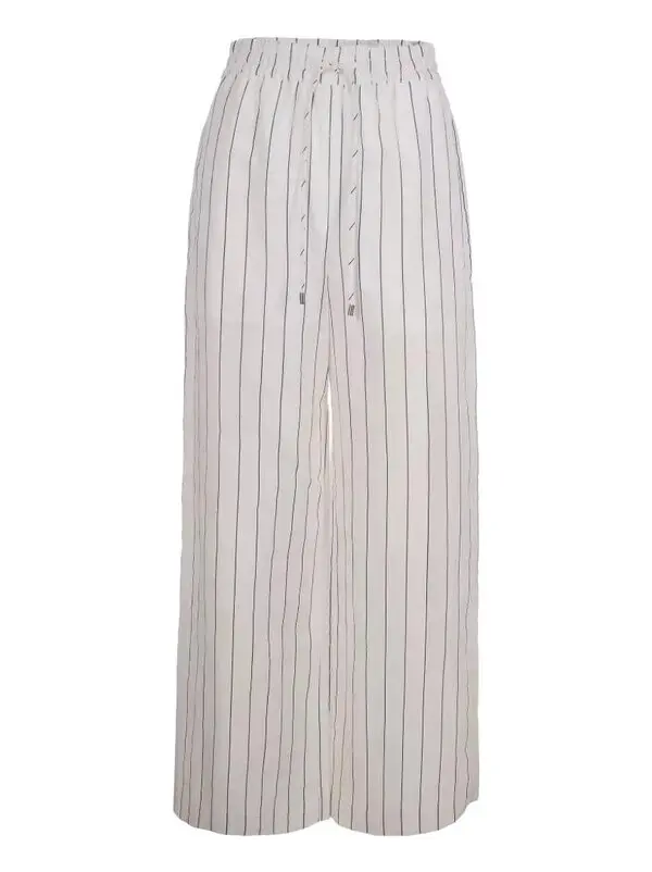Liu Jo Striped Drawstring Trousers - White