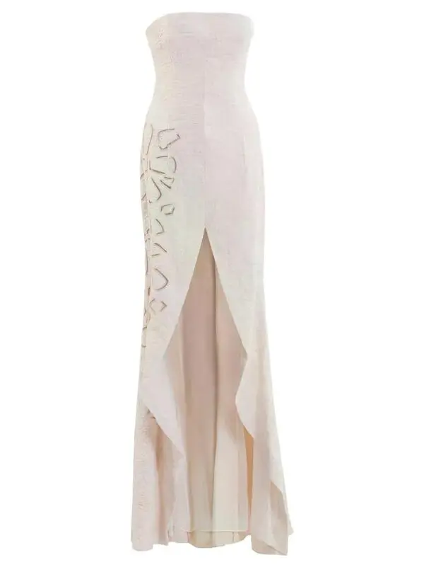 SAIID KOBEISY Detachable-sleeves Maxi Dress - Neutrals