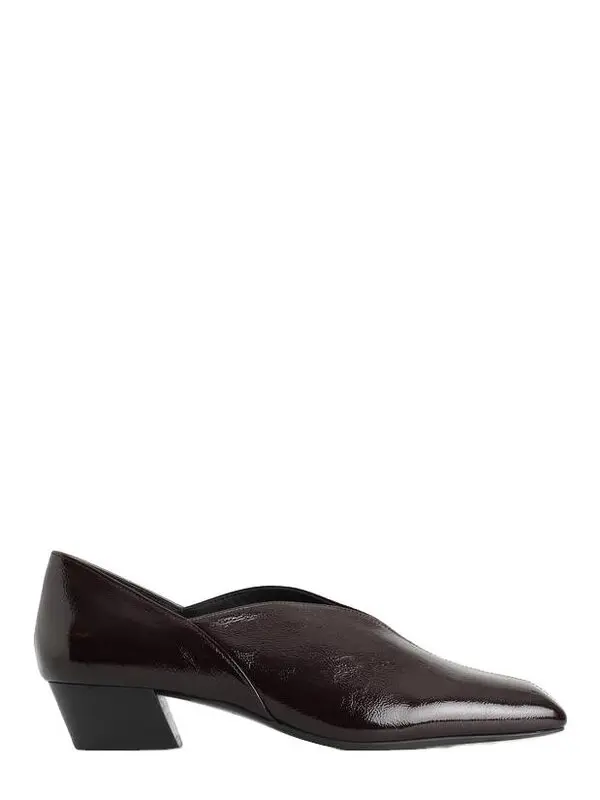 Cos Angular Leather Heeled Ballerinas - Red
