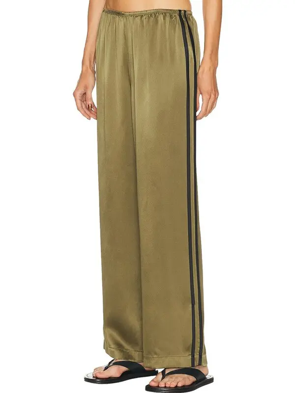 Donni. The Silk Stripe Simple Pant - Oregano & Jet Stripe