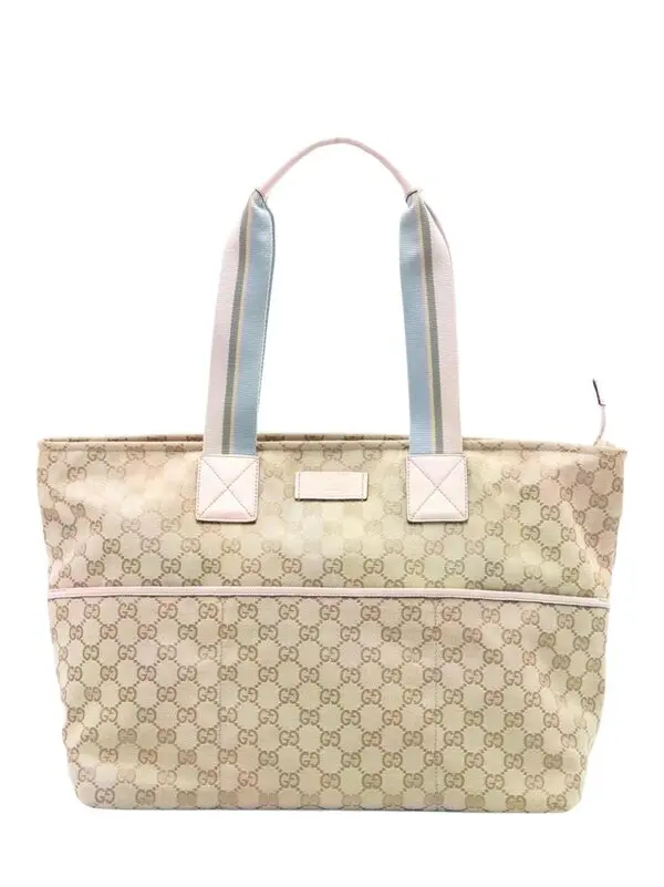 Gucci Gg Canvas Web Tote Bag - Brown
