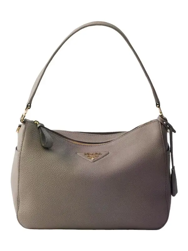 Prada Leather Shoulder Bag - Grey