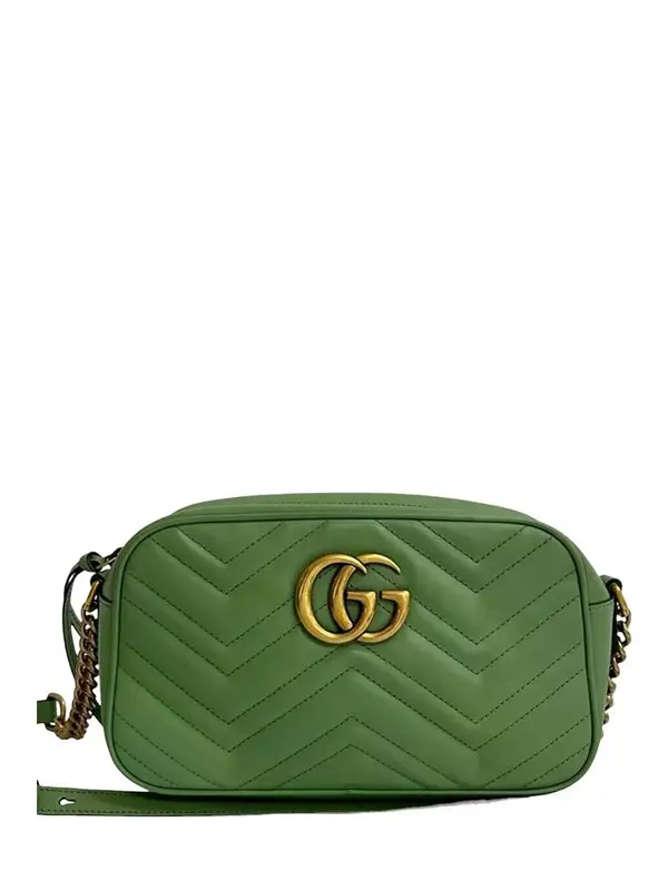 Gucci Gg Marmont Matelassé Leather Crossbody Bag - Green