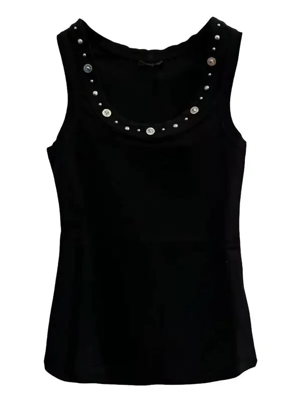 Versace Medusa-plaque Studded Tank Top - Black