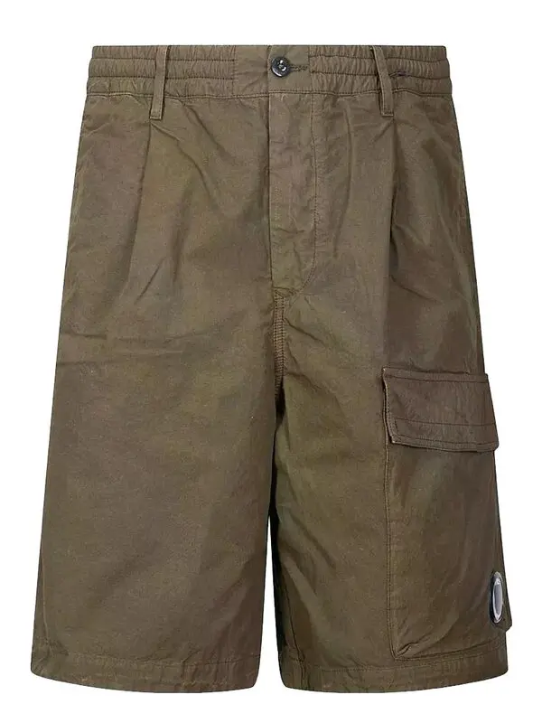 C.P. COMPANY Cotton Boxy Fit Cargo Shorts - Green
