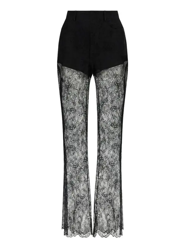 Giuseppe Di Morabito Lace Flared Trousers - Black