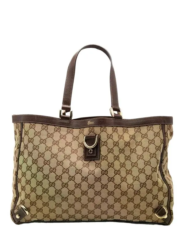 Gucci Gg Canvas Abbey D-ring Tote - Brown