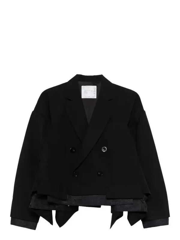 Sacai Double-breasted Jacket - Black