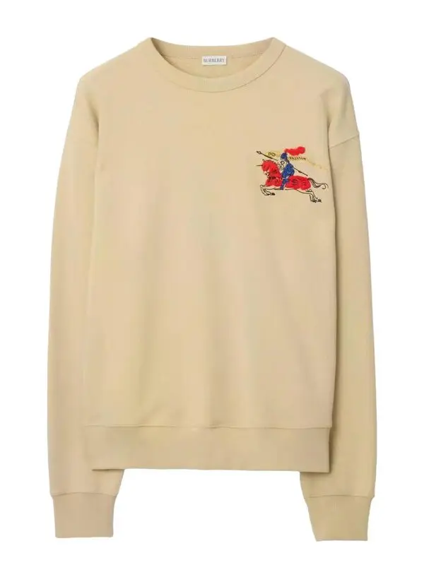 Burberry Equestrian Knight Cotton Sweatshirt - Neutrals