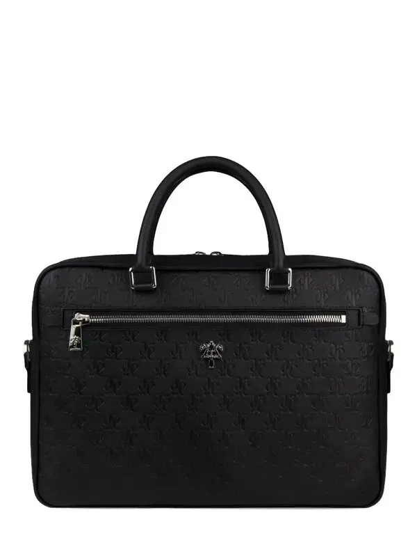 PLACE OF ËLMS Monolink Debossed Briefcase - Black