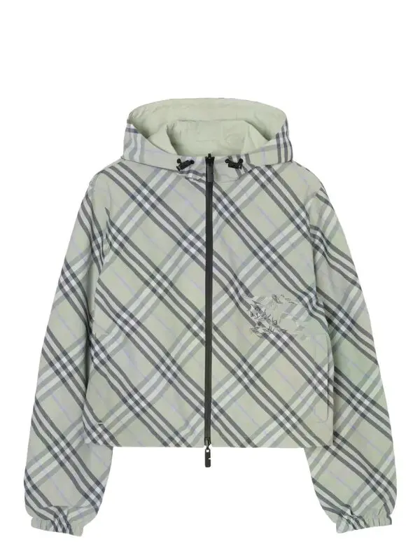 Burberry Check Reversible Cropped Jacket - Green
