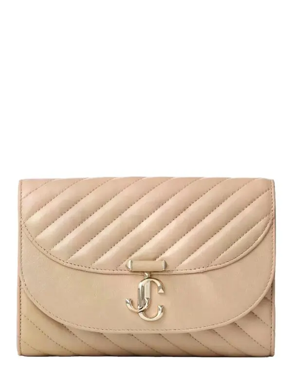 JIMMY CHOO Quilted Chain-strap Clutch - Neutrals