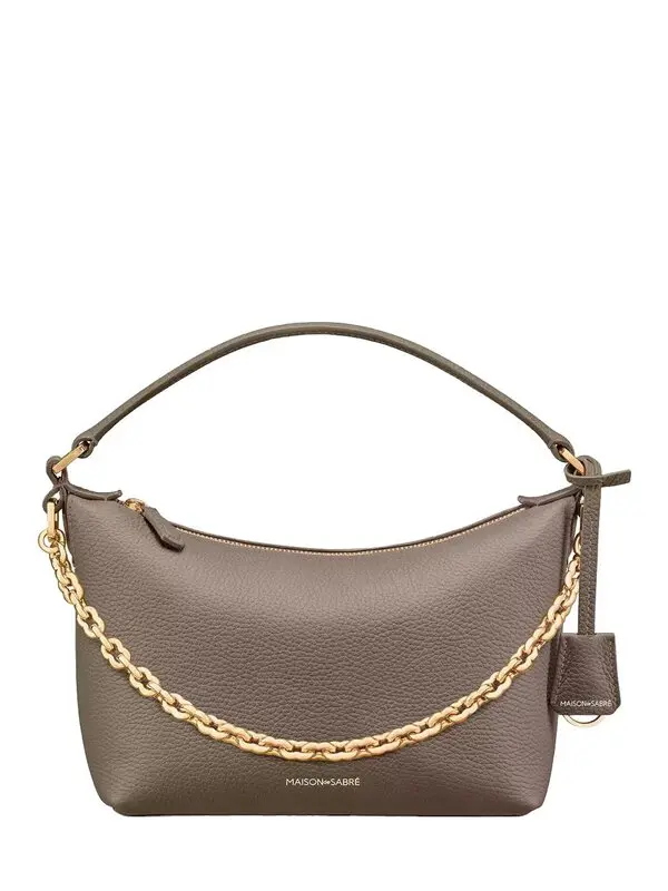 MAISON DE SABRE Chain Leather Tote Bag - Grey